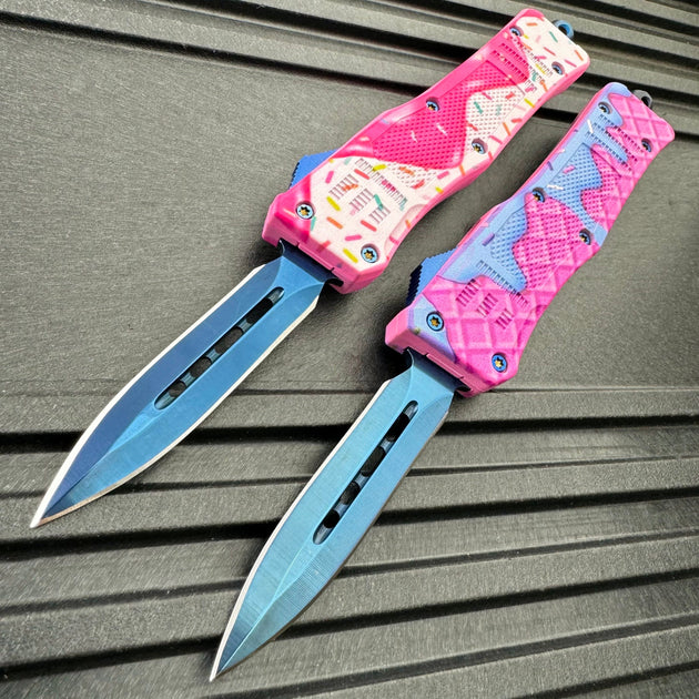 6.75" Sprinkle Waffle OTF Pocket Knife | MEGAKNIFE WHOLESALE