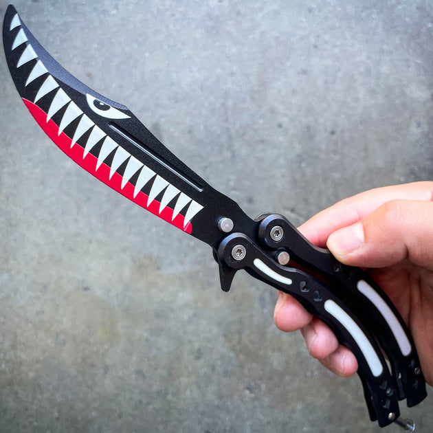 Military Shark Balisong Trainer Butterfly Knife | MEGAKNIFE WHOLESALE
